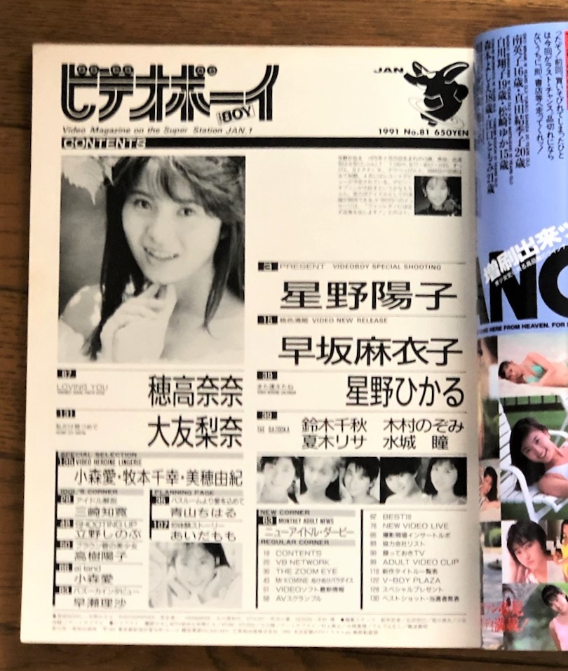 ビデオボーイ 1991年1月号no 81 星野ひかる 早坂麻衣子 青山ちはる 他中古のヤフオク落札情報