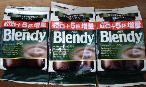 Yahoo!オークション - 3袋 AGF ブレンディ 140g+10g (コーヒー 70 80 2...