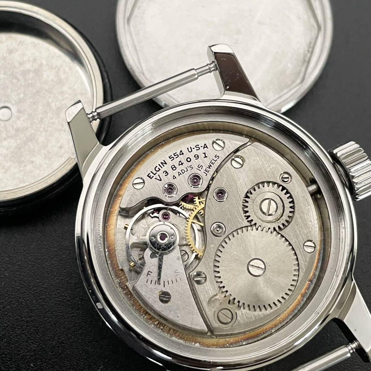 超希少】ELGIN/エルジン/腕時計/手巻き/ミリタリー/ホワイト文字 超希少】ELGIN/エルジン/腕時計/手巻き/ミリタリー/ホワイト文字