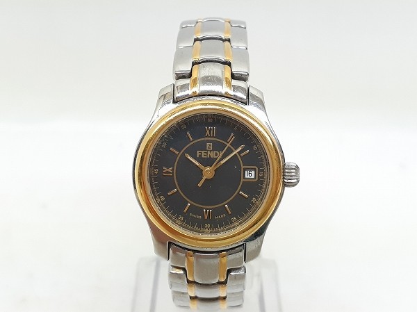 Q619-S3-10963 FENDI フェンディ210L ネイビー文字盤 デイト レディース クオーツ 腕時計 現状品③(フェンディ)｜売買されたオークション情報、yahooの商品情報を ...