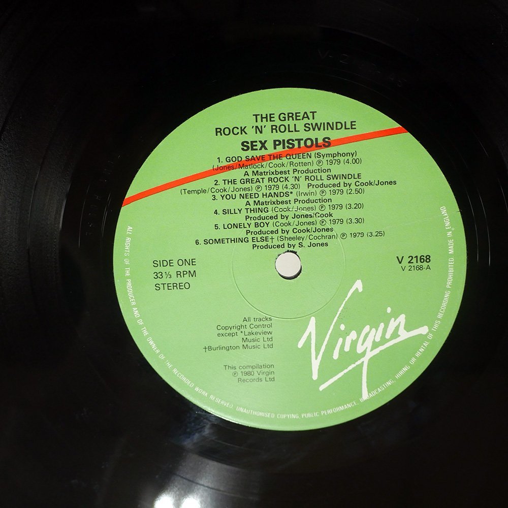 Sex Pistols The Great Rock N Roll Swindle Virgin V2168 Sex Pistols