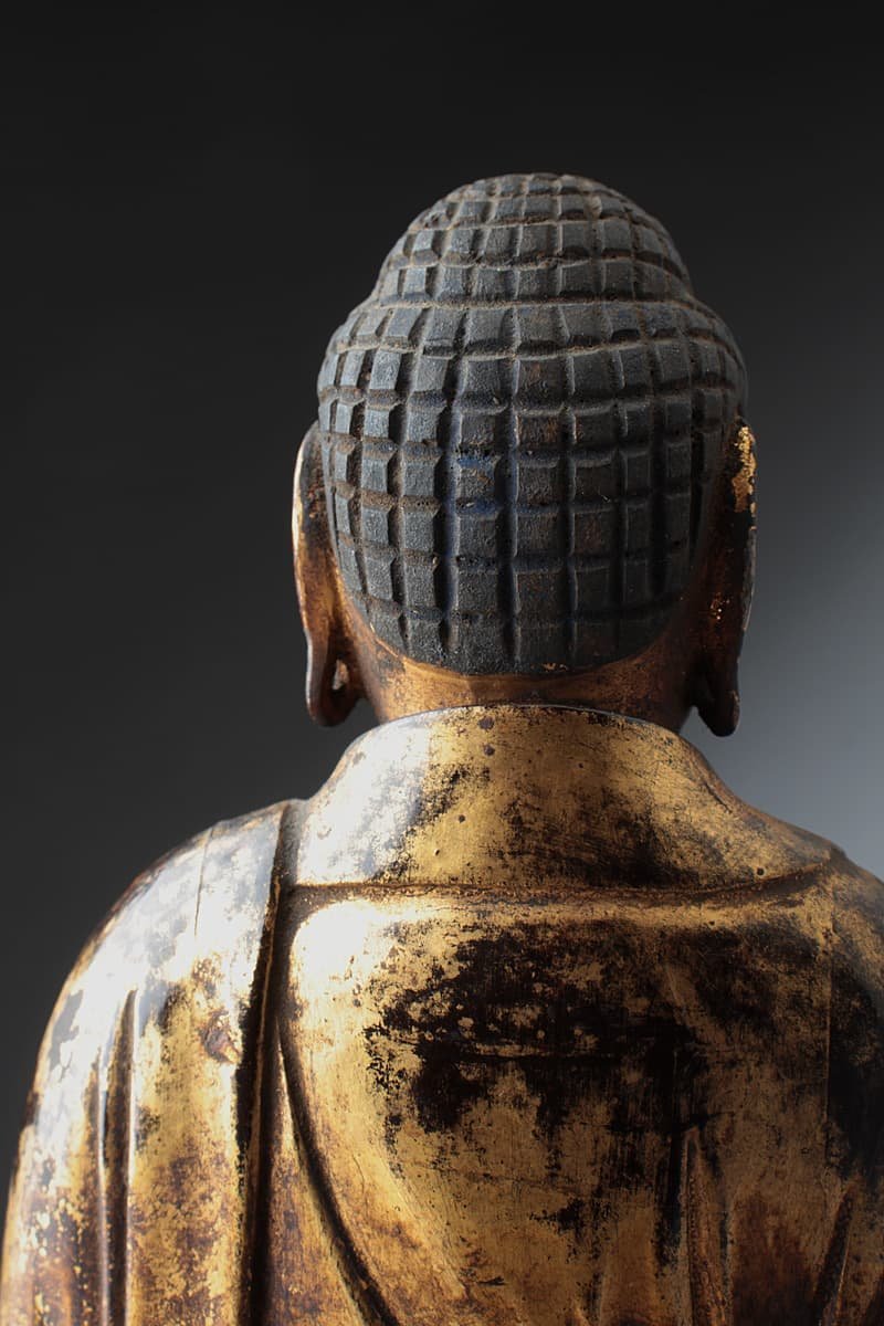 Yahoo!オークション - EH606 時代 仏教美術 漆箔 寄木造阿弥陀如来坐像...