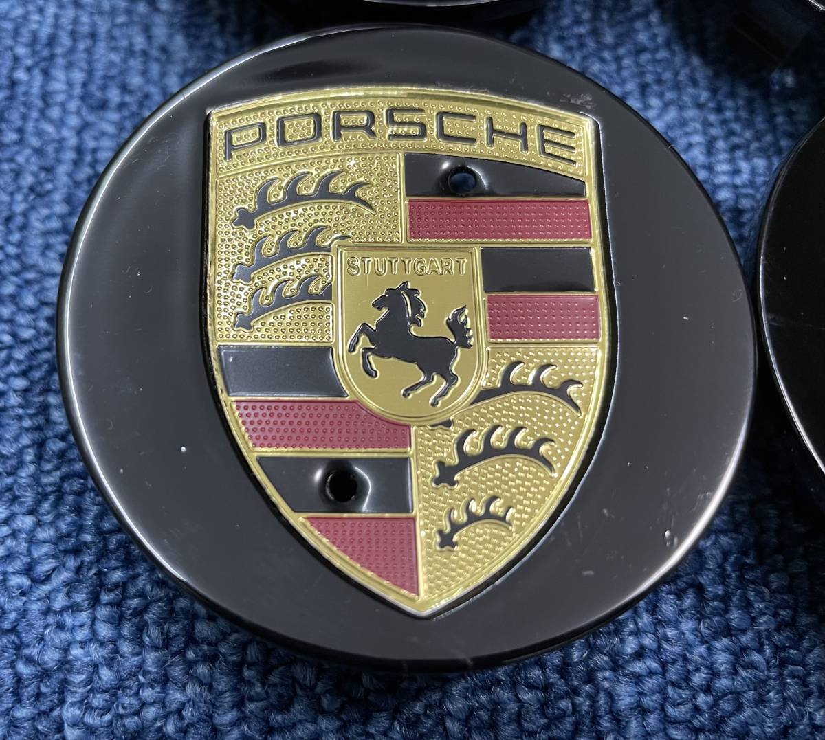 Yahoo!オークション - 訳有 ポルシェ 65mm黒 4個 純正ホイール用センタ...