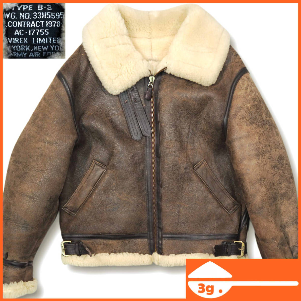 Yahoo!オークション - 即決 AVIREX メンズXL位 42 B-3フライトジャケッ...