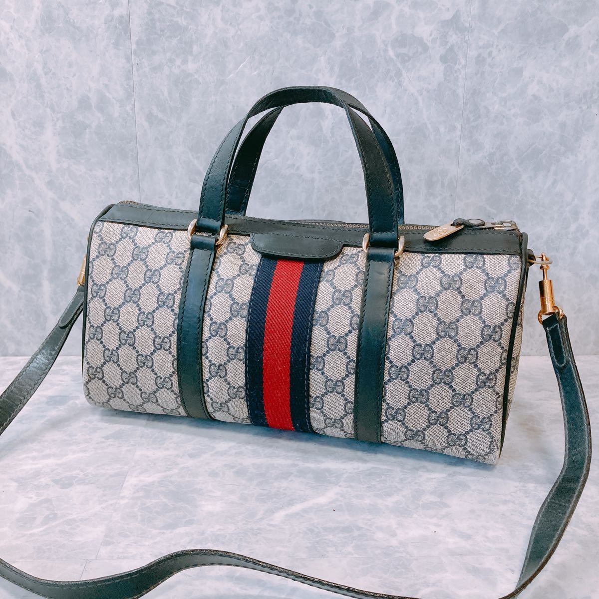 Yahoo!オークション - 1円 超美品 オールドグッチ GUCCI 2way GG シェ...