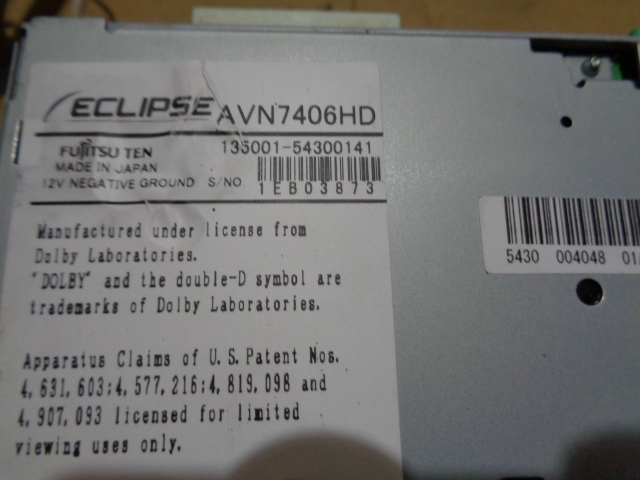 Yahoo!オークション - (A26) イクリプス AVN7406HD HDDナビ ワンセグ D...