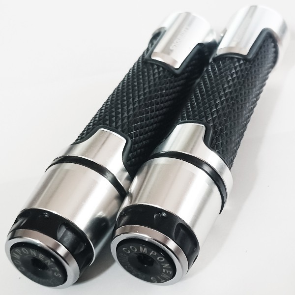 Yahoo!オークション - CNC アルミ ハンドル グリップ バーエンド 銀 Ni...