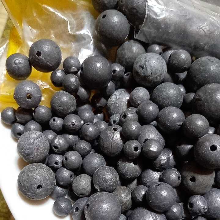 Yahoo!オークション - 丸型 オモリ 中通し 0.5号～7号 1.95kg以上 仕掛...