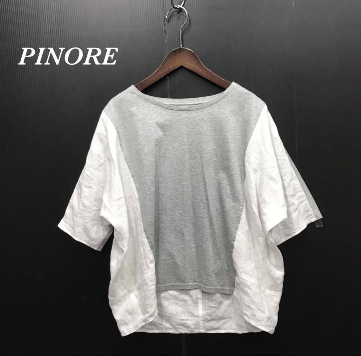 Yahoo!オークション - PINORE ピノーレ 綿×リネン 切替カットソー キ...