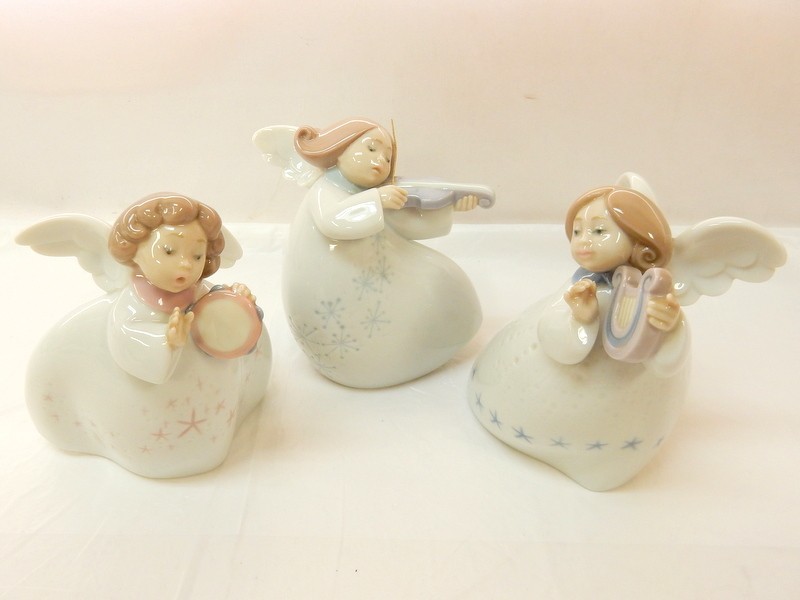 1000円スタート フィギュリン 3点セット LLADRO リヤドロ 天使 6528/6529/6530 陶器人形 西洋工芸 置物 まとめ 1 W10028(リヤドロ)｜売買されたオークション ...