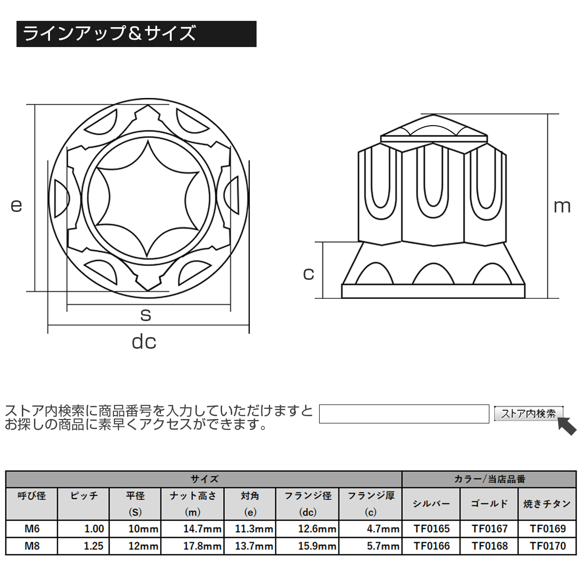 Yahoo!オークション - デザインナット ドームナット M6 P=1.0 シルバー...