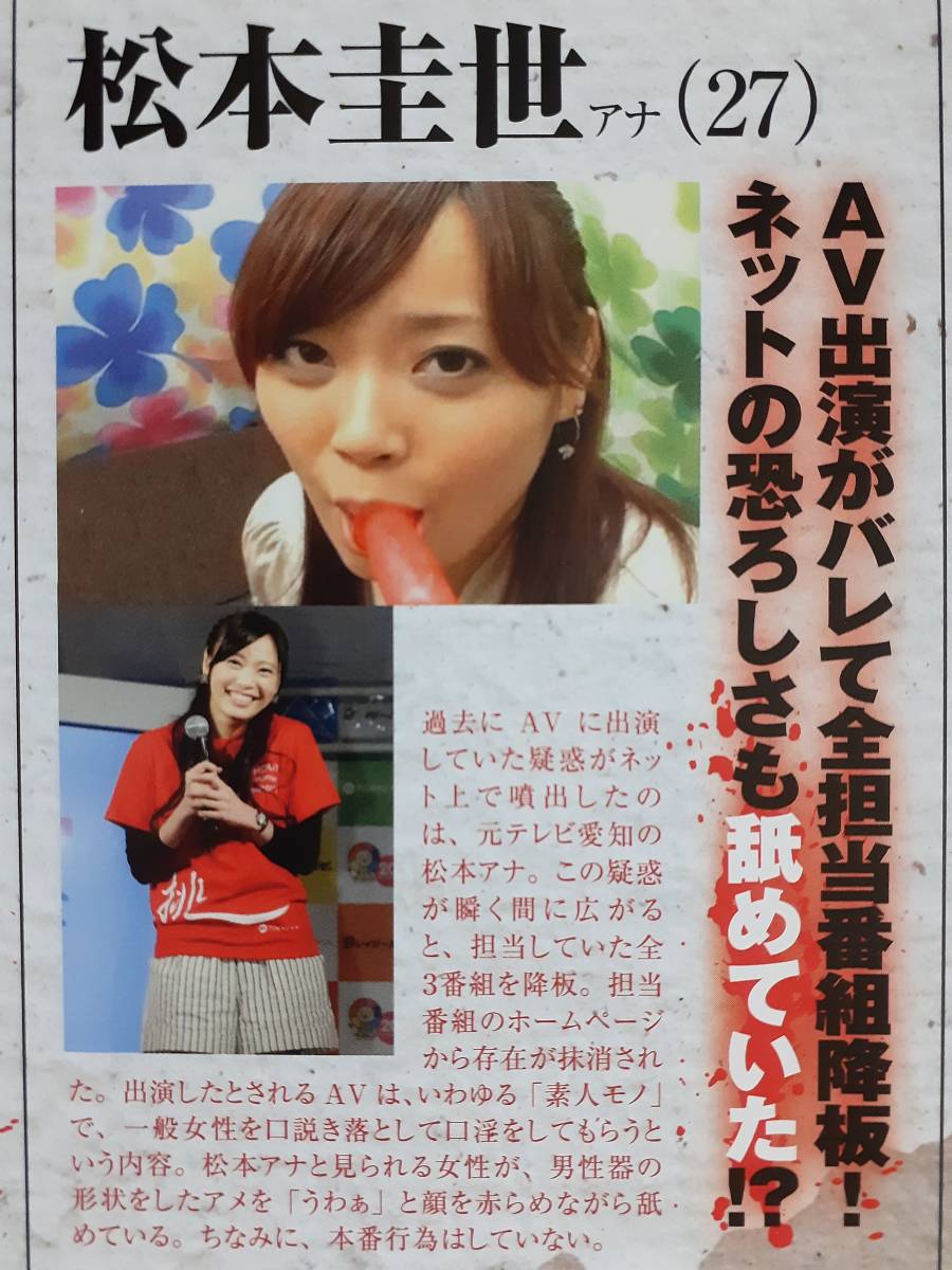 【マニア切り抜き】女子アナお宝ハプニング中田有紀松本圭世早川美奈山崎友里江山本モナ菊間千乃木佐彩子丸川珠代【a4サイズ2p】 【マニア切り抜き】女子アナお宝ハプニング中田