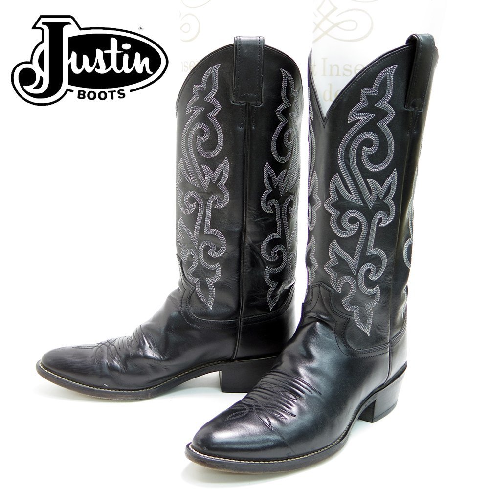 Yahoo!オークション - USA製 26cm相当 Justin ジャスティン ウエスタン...