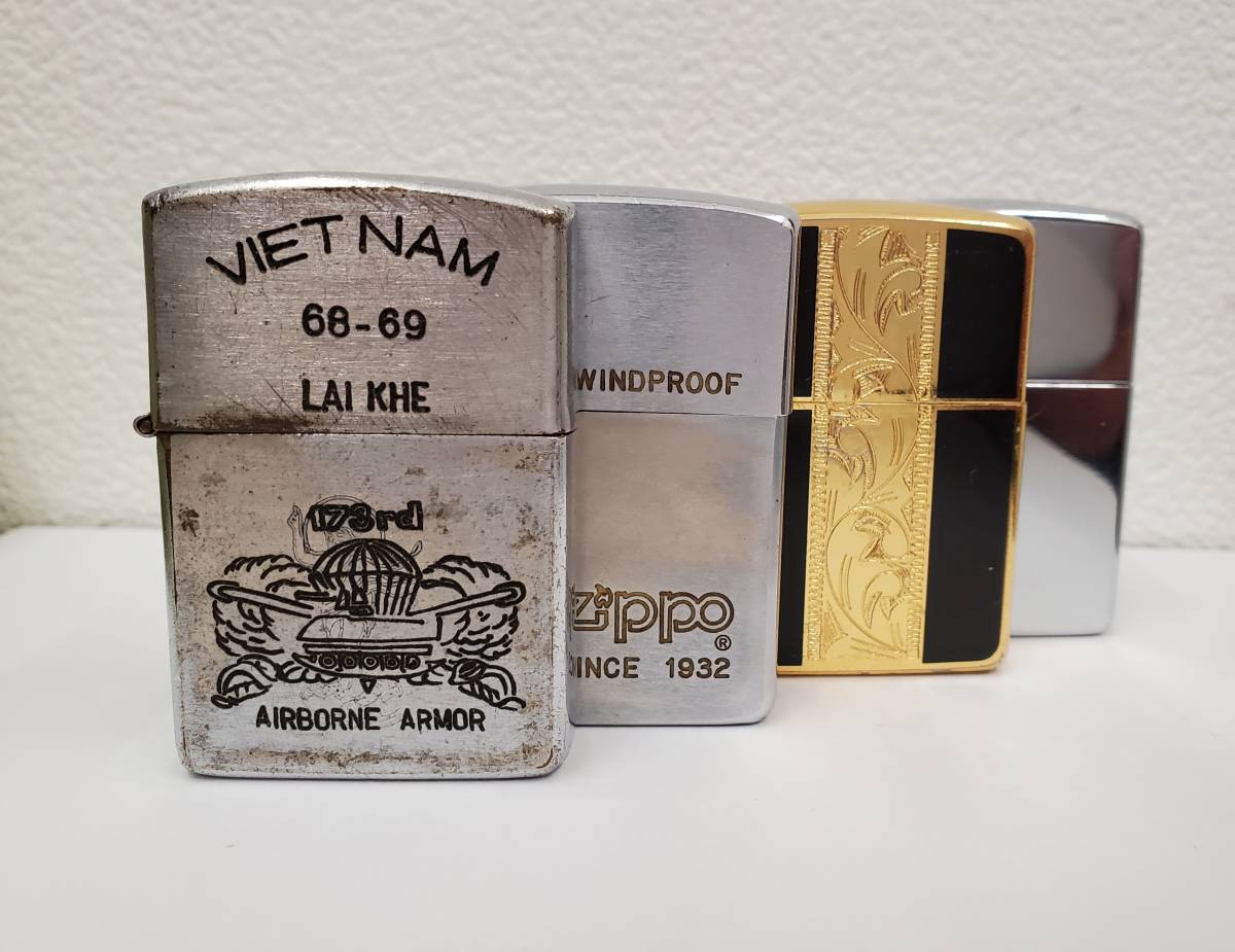 Yahoo!オークション - 【着火未確認】zippo 4点まとめ売り WINDPROOF ...
