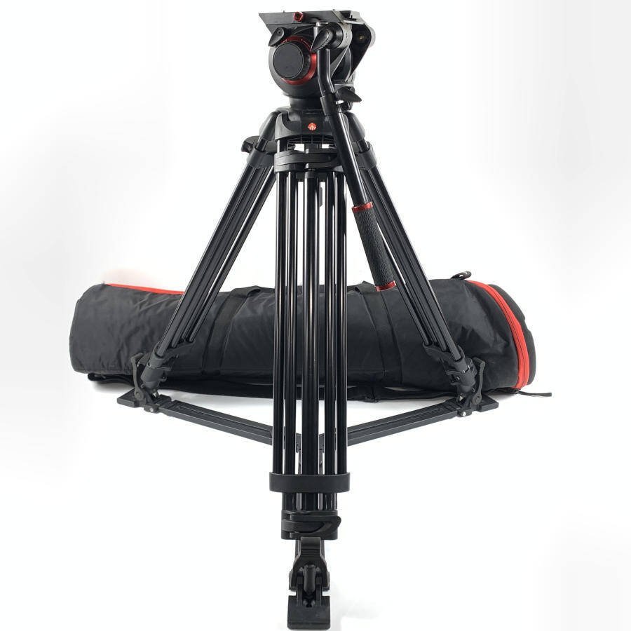 代購代標第一品牌-樂淘letao-manfrotto 546gb 504hd スプレッダー 付き三脚 雲台 ハンドル キャリングケース付き