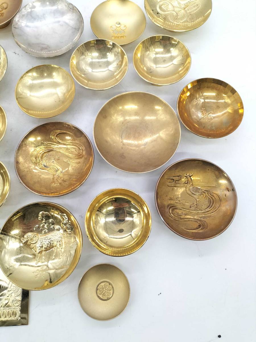 * together * gold cup 24K GP other Gold plating plating imite-shon sake cup set sale .... sake ...