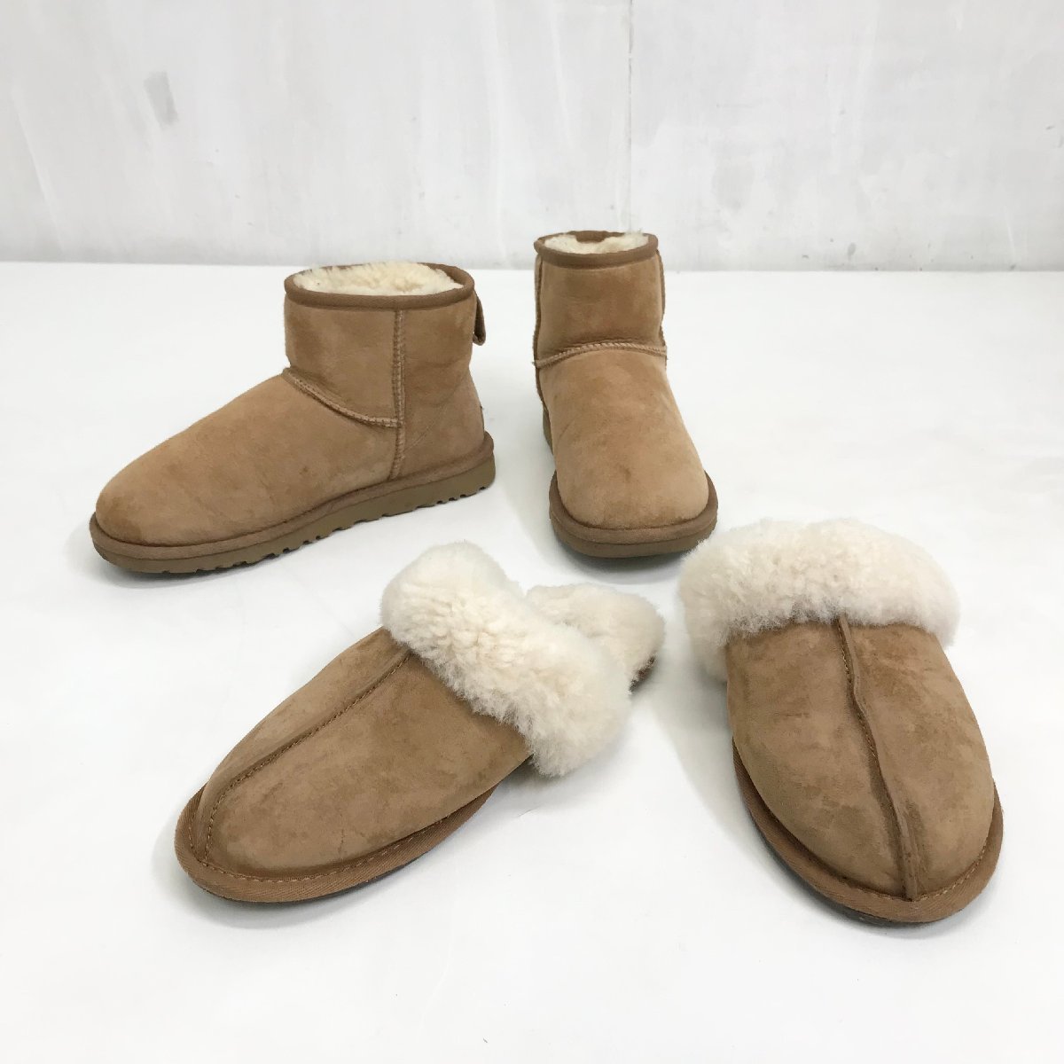 UGG australia アグ オーストラリア 2点セット ムートン ショートブーツ スリッポン スリッパ ブラウン 茶色 23 24cm M/S50216/1/0.9(US6)｜売買された ...