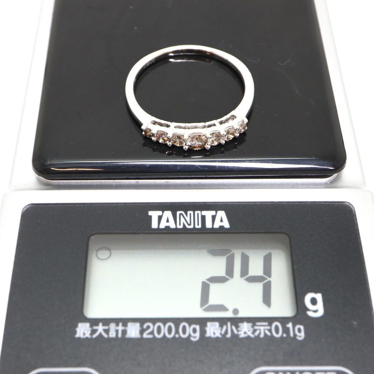 Yahoo!オークション - 〈天然ダイヤモンド一文字リング〉0.44ct K18WG ...