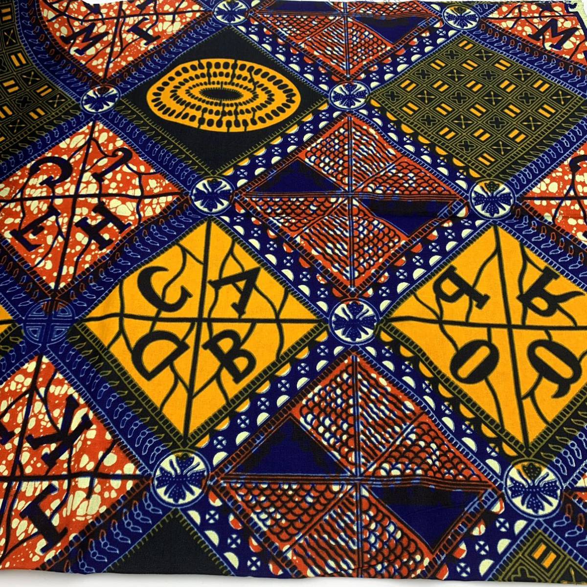 Yahoo!オークション - 11373 アフリカンプリント 2m×2点 計4m 綿100% ...