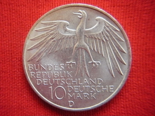 Yahoo!オークション - 世界の銀貨 West GERMANY 10 MARK 1972-D (Muni...