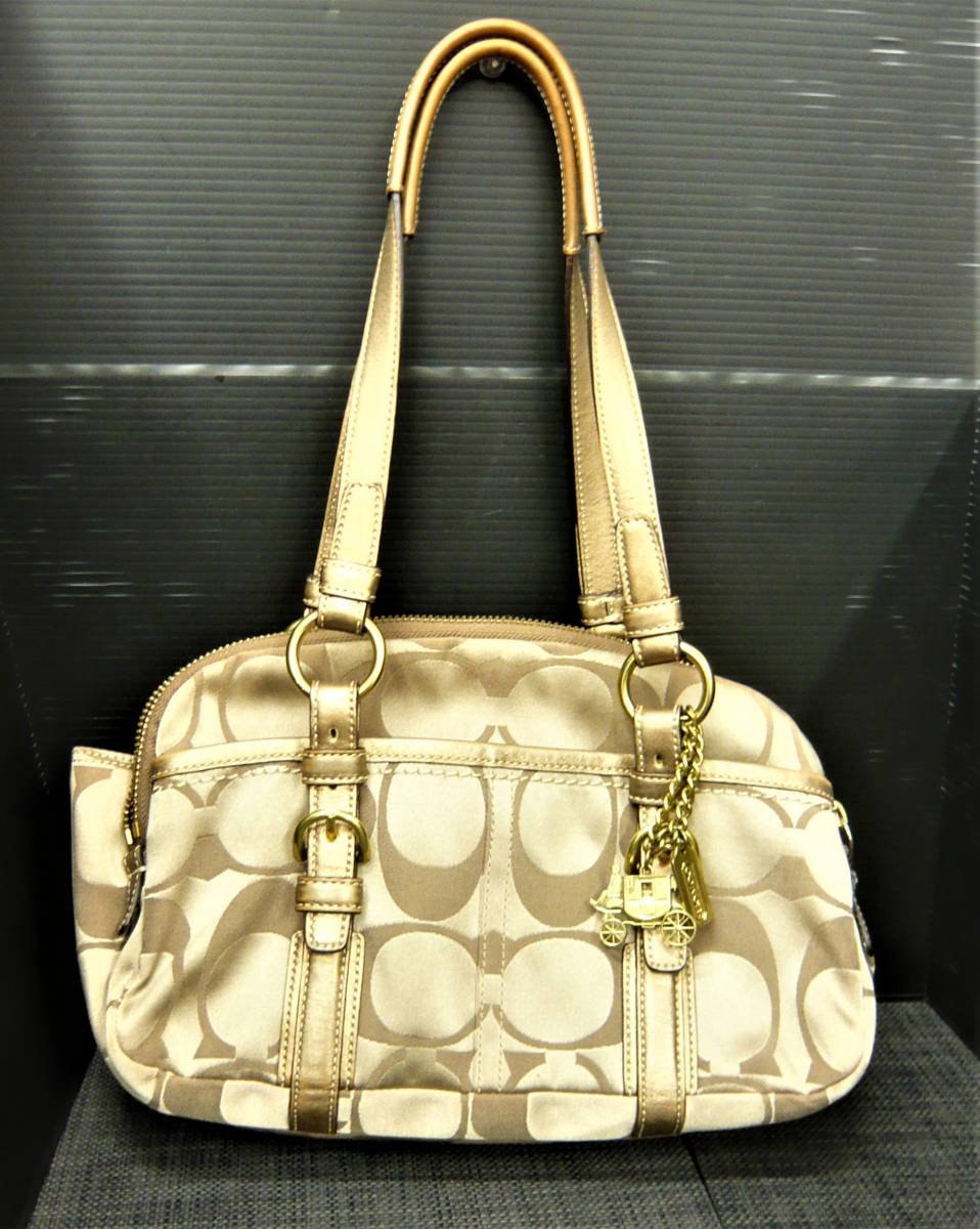 Yahoo!オークション - [C016] COACH コーチ シグネチャージャガードバ...