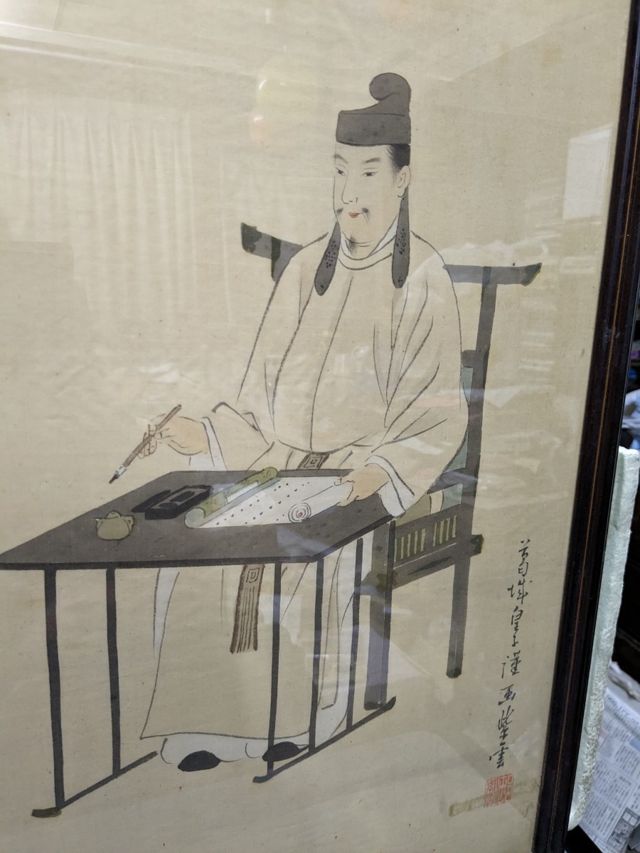 真作 中国 中国美術 肉筆 掛軸 絹本 作家物 古い 真作 中国 中国美術 肉筆 掛軸 絹本 作家物 古い