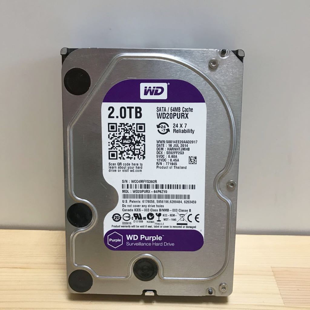 Yahoo!オークション - WD Purple HDD WD20PURX-64P6ZY0 2TB 正常 Weste...