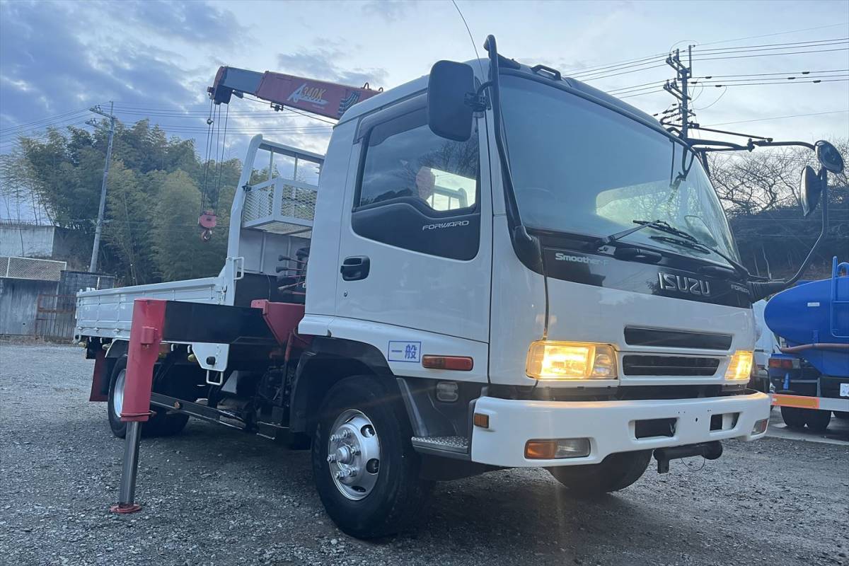 動画有 H18年 いすゞ フォワード 3段クレーン 古河ユニック 2.9t吊 7.1L ディーゼル スムーサー ラジコン付 好調 兵庫小野市(4tトラック、中型トラック)｜売買された ...