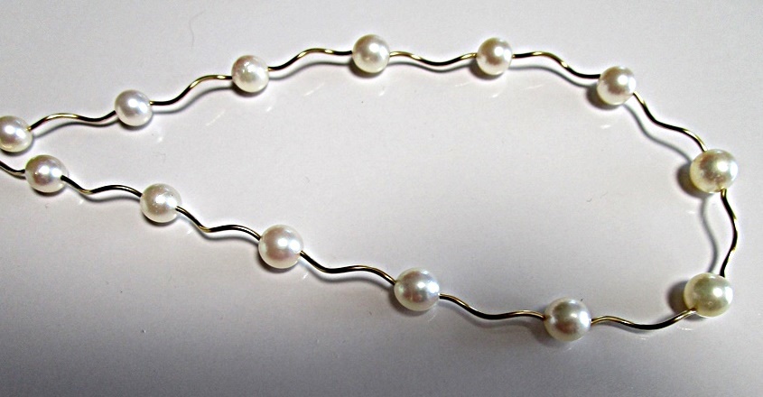 Yahoo!オークション - 【 M 】14kgf あこや真珠パイプネックレス