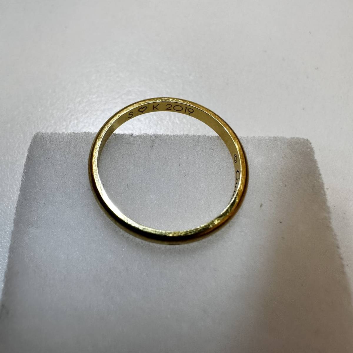 K Cartier カルティエ ゴールドリング Au750 約2.4g 14号 #55 K18 イニシャル刻印 SK 2019 ペアリング 保証書付 指輪(イエローゴールド)｜売買された ...