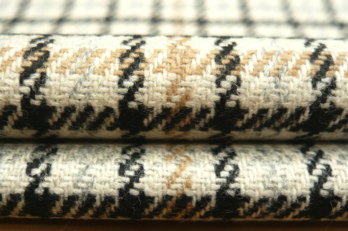 Yahoo!オークション - a719・現・ウール混・ライトグレー系2m・格子・1...