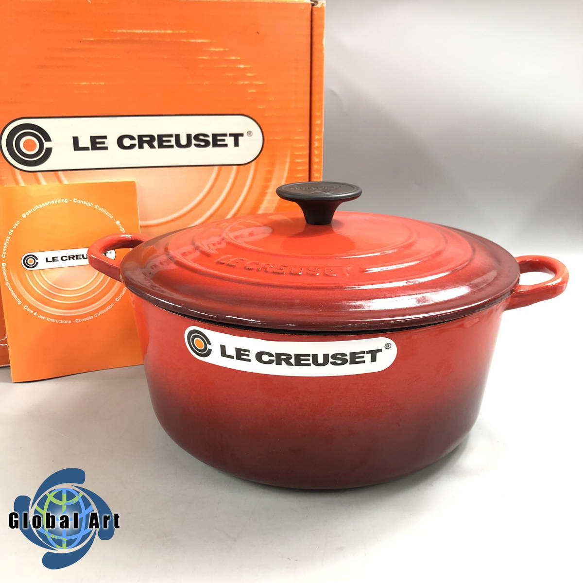D03578 保管品 LE CREUSET ル クルーゼ/両手鍋/ココットロンド/24㎝/チェリーレッド/箱付(両手鍋)｜売買されたオークション情報、yahooの商品情報をアーカイブ公開 ...