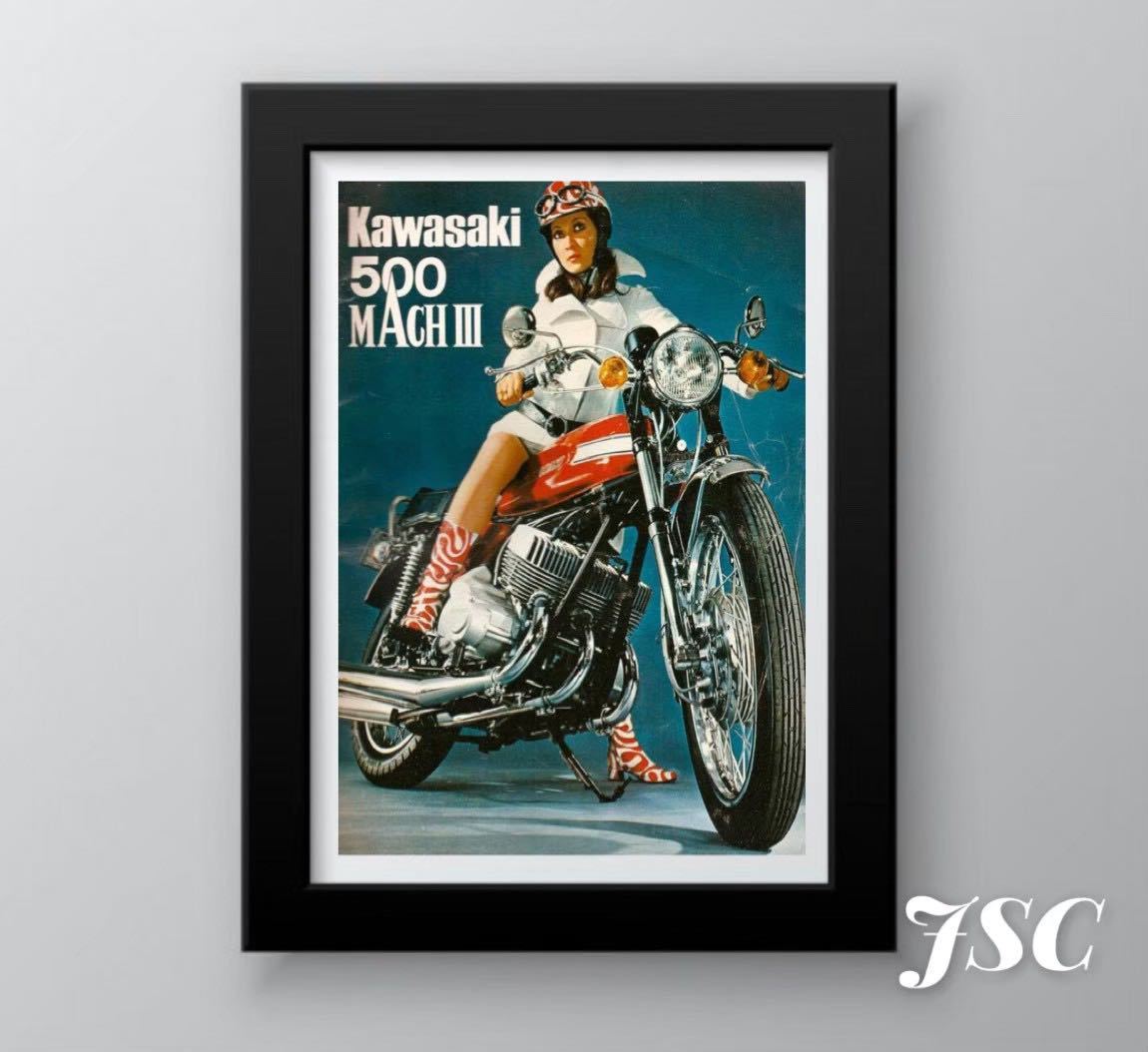 代購代標第一品牌－樂淘letao－マッハ 3 カワサキ 500 ポスター キャンバス Z1 Z2 SS KH Z750 KZ CBX GT W1 モンキー CB Fore ガレージ ...