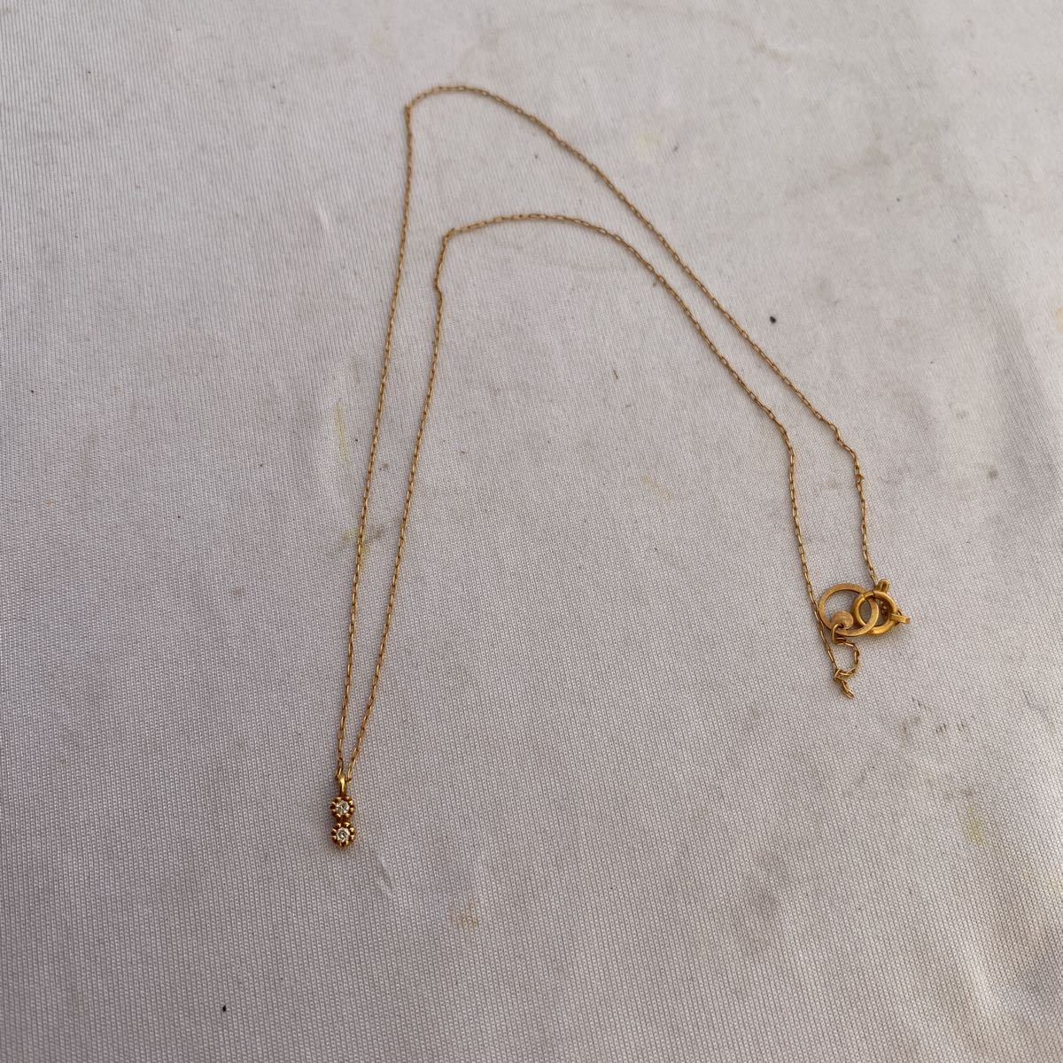 Yahoo!オークション - ham ハム K18 0.93g 2粒ダイヤ ネックレス イエ...