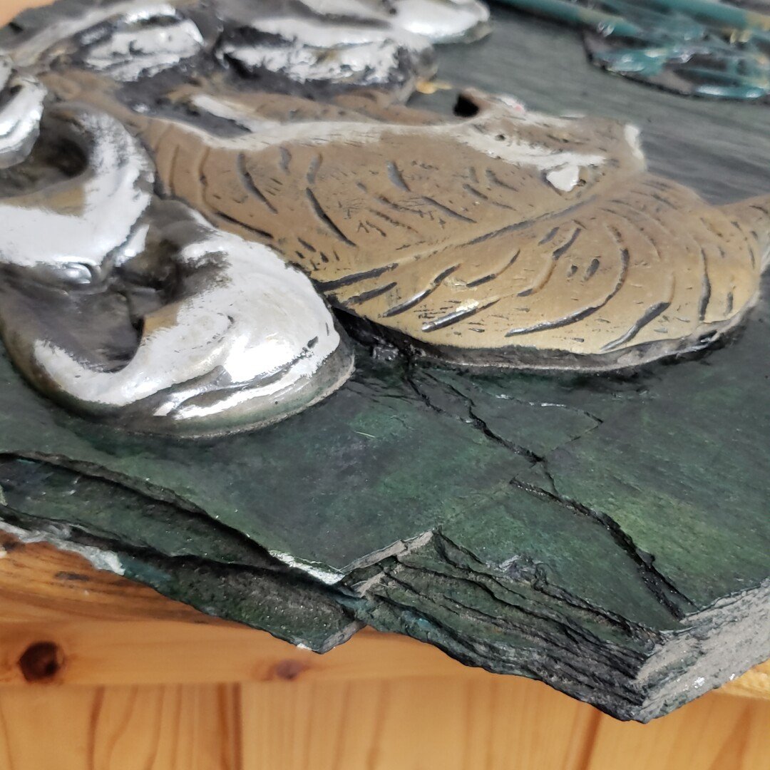 石板彫刻 虎 置物 縁起物 56cm×45cm 約10.8㎏ 石の置物 石板彫刻 虎 置物 縁起物 56cm×45cm 約10.8㎏ 石の置物