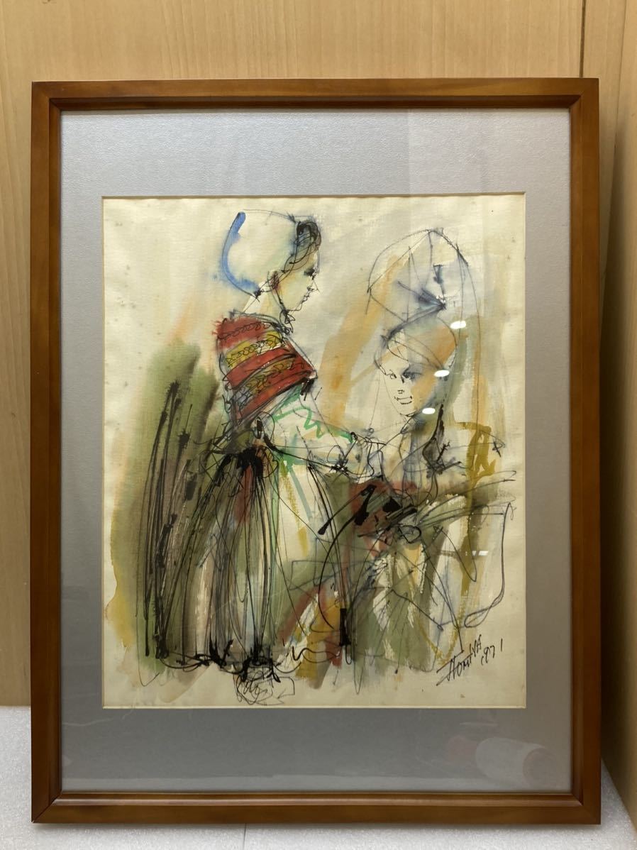 Yahoo!オークション - YK1234 絵画 T.TOMIYA 肉筆 サイン有り 人物画 ...