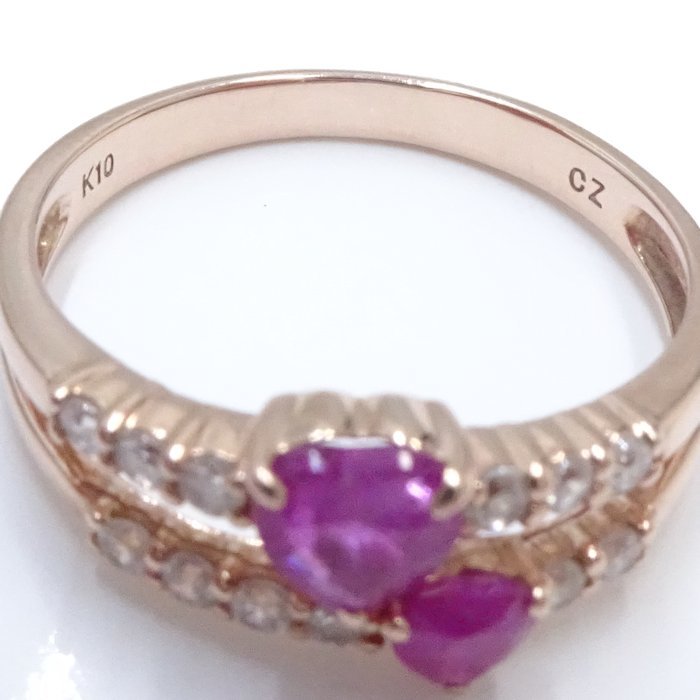 Yahoo!オークション - リング 指輪 ルビー キュービックジルコニア 10....