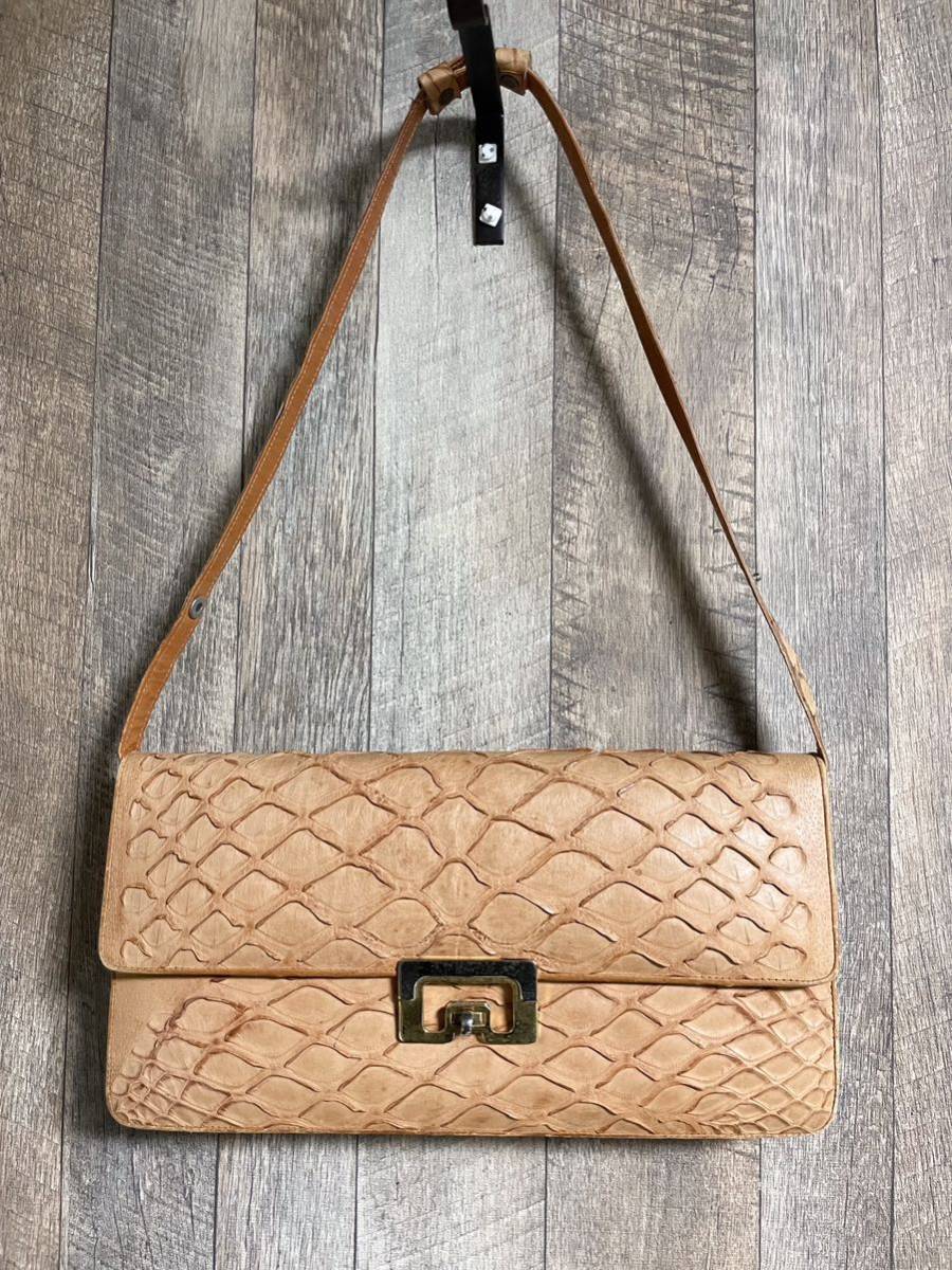 1円〜】穿山甲センザンコウPANGOLIN ショルダーバッグベージュ 1円〜】穿山甲センザンコウPANGOLIN ショルダーバッグベージュ