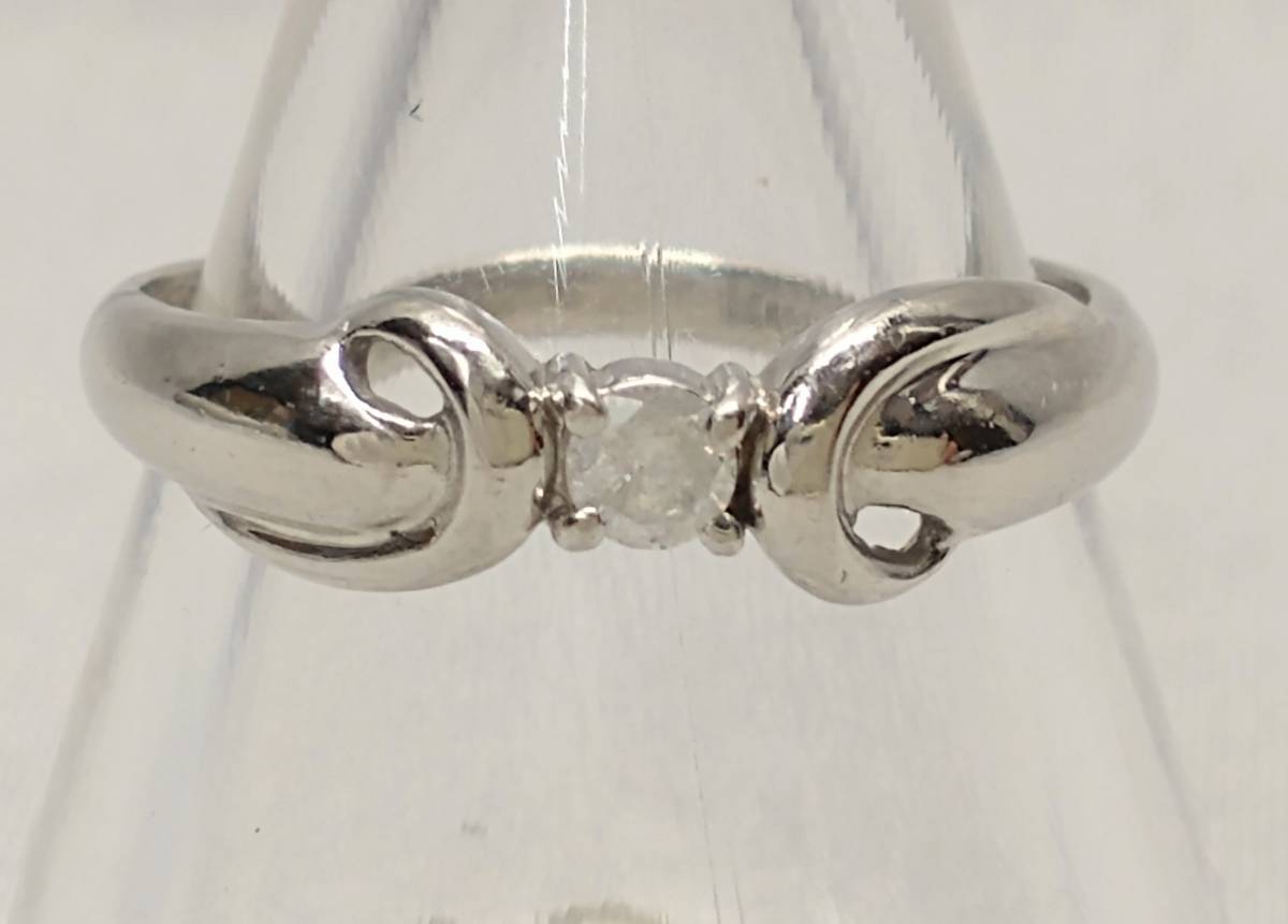 Yahoo!オークション - Pt900 ダイヤ0.1ctリング 12号 1.9g H0.2×W0.2c...