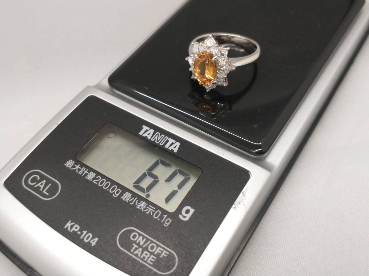 Yahoo!オークション - Pt900／＃11／ ダイヤ0.66ct 1.83ct／6.7g／オレ...