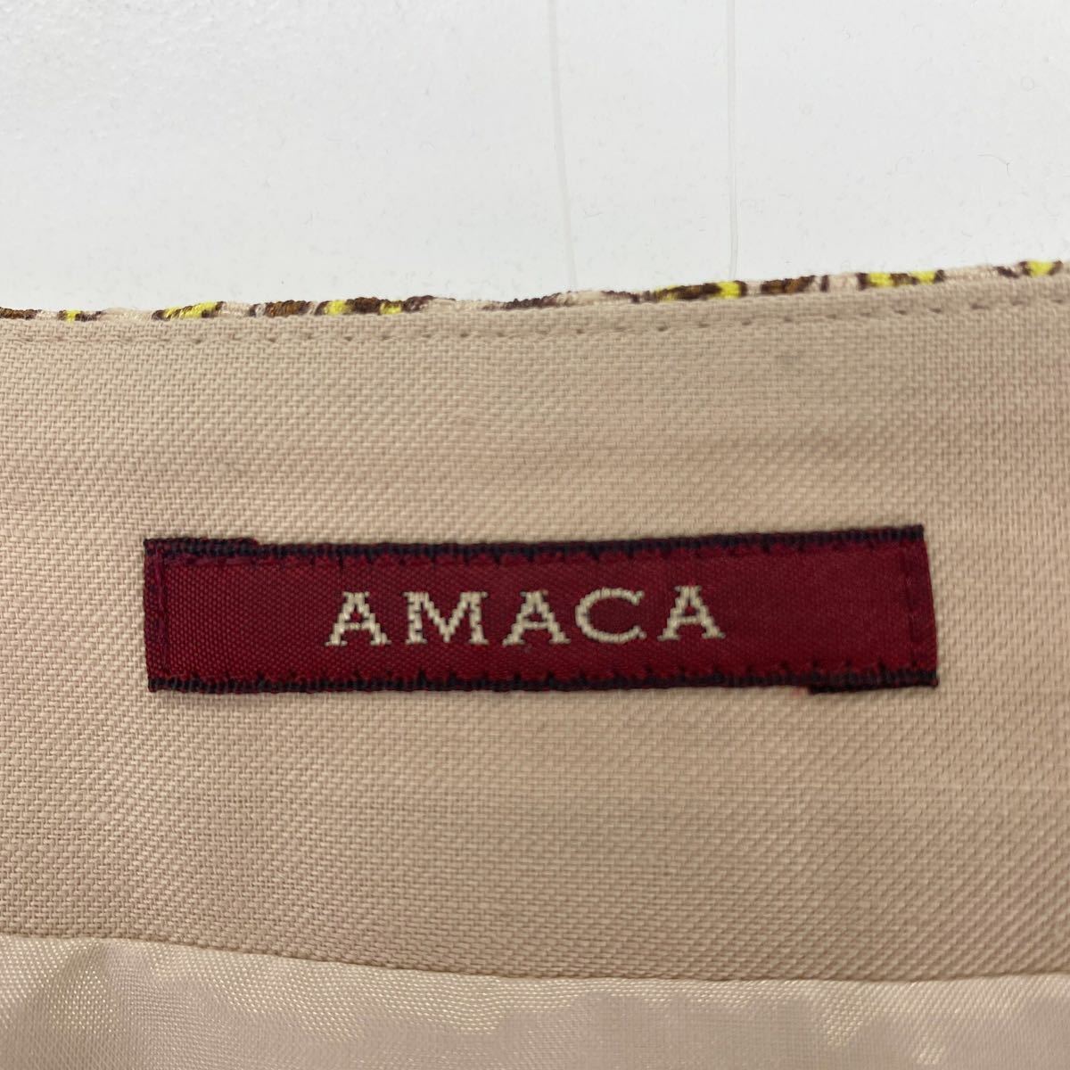 Yahoo!オークション - Cc20 AMACA アマカ フレアスカート 総柄スカート...