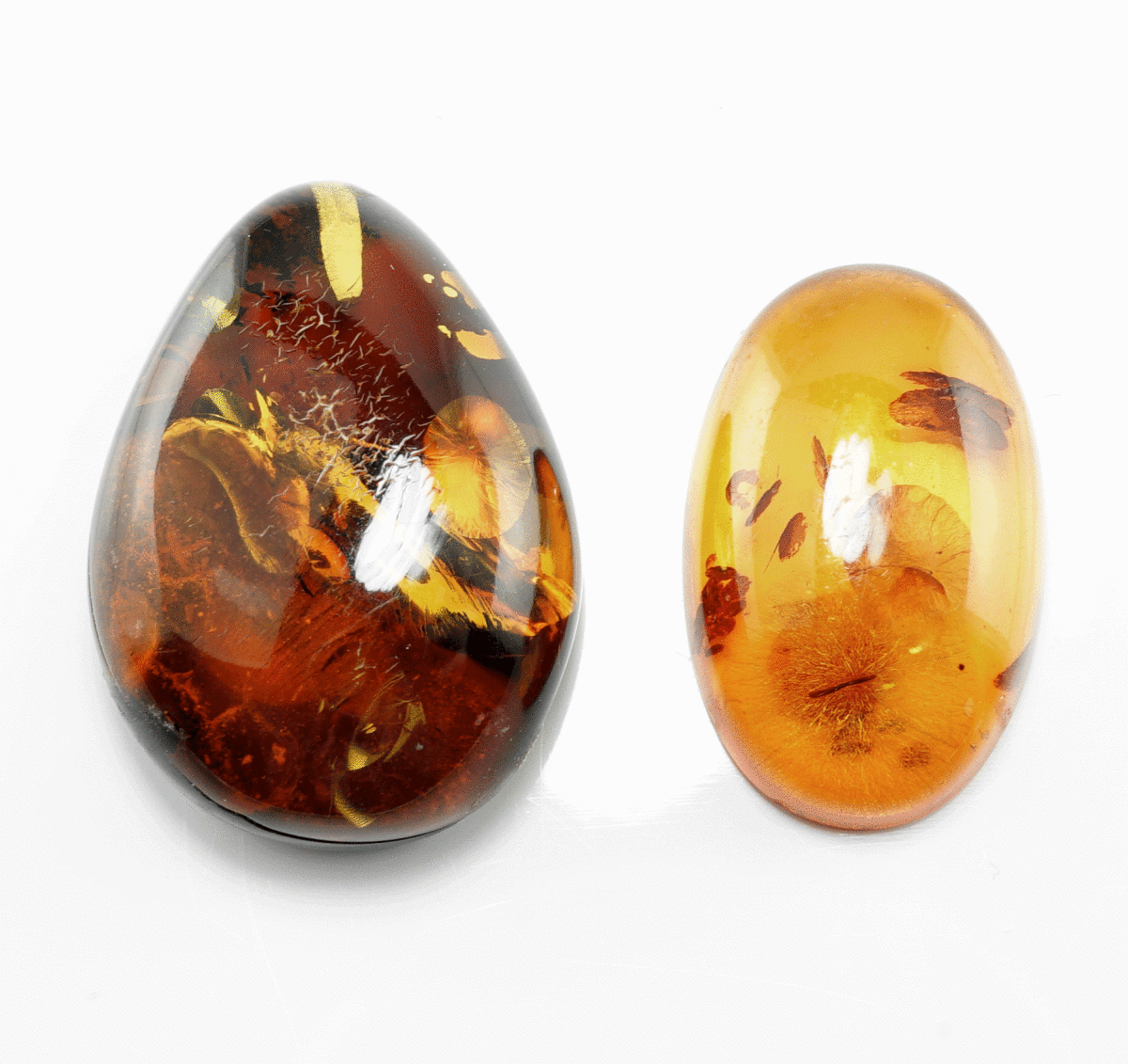 Yahoo!オークション - M0 天然コハク 2P 3.9g ルース 宝石 ジュエリー ...