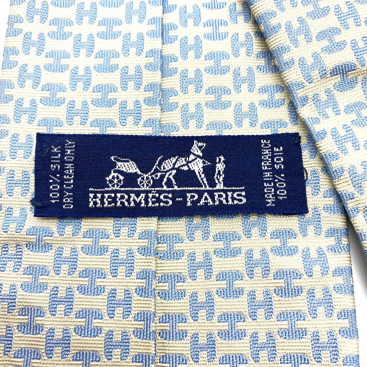Yahoo!オークション - エルメス/HERMES ネクタイ Hロゴ ブルー系 シル...