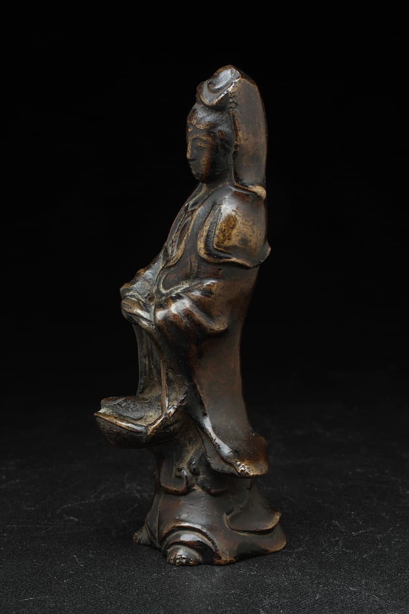 EI824 時代 古銅 魚籃観音像 高12.5cm 重295g 木箱附 銅魚籃観音菩薩立像 銅觀音菩薩像 仏像 佛像 仏教美術(仏像)｜売買されたオークション情報、yahooの商品情報を ...