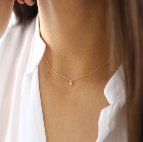 Yahoo!オークション - ワンポイントダイヤモンドCZ 18金 18KGP ネック...