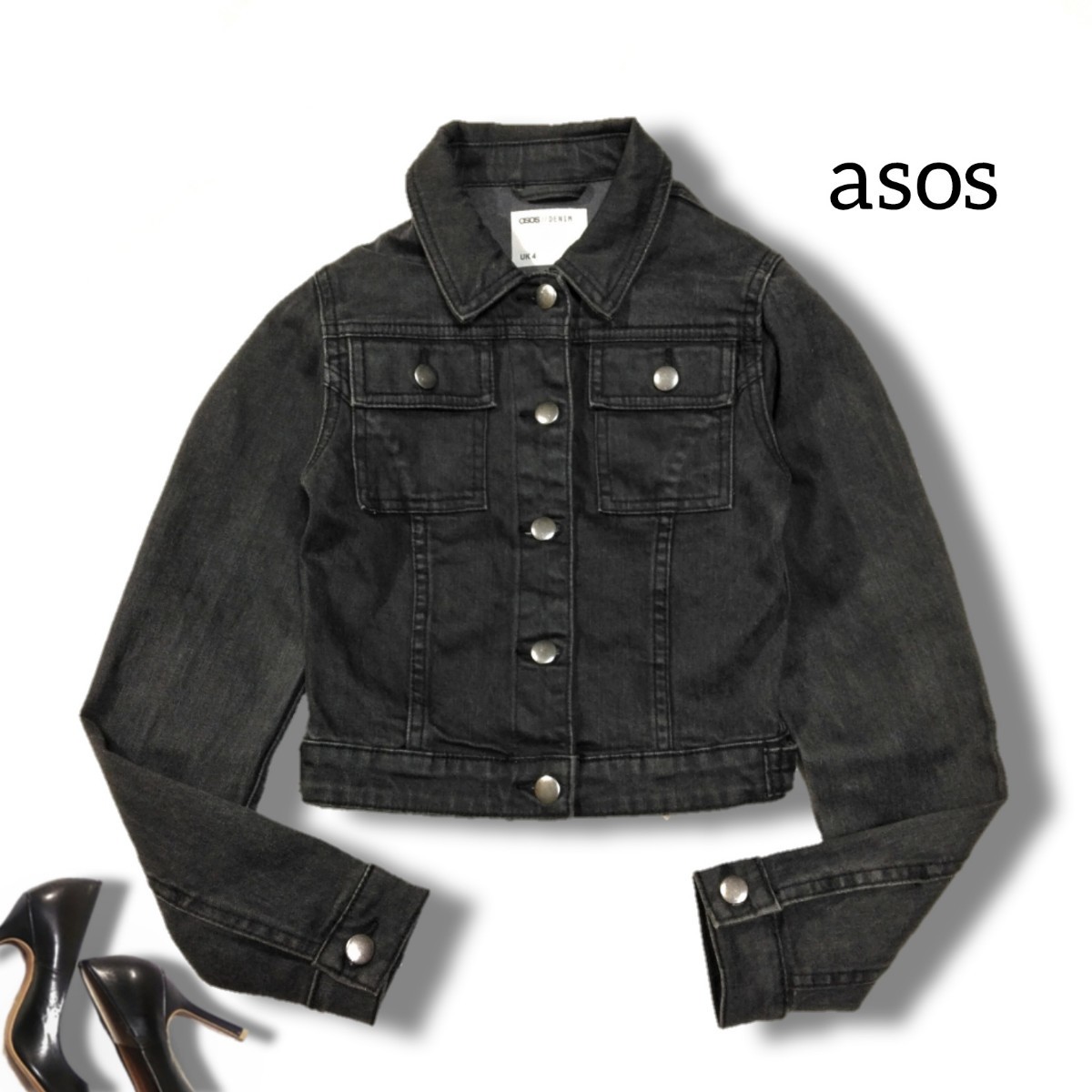 Yahoo!オークション - 340 【asos】 エイソス ショート丈 ストレッチ G...