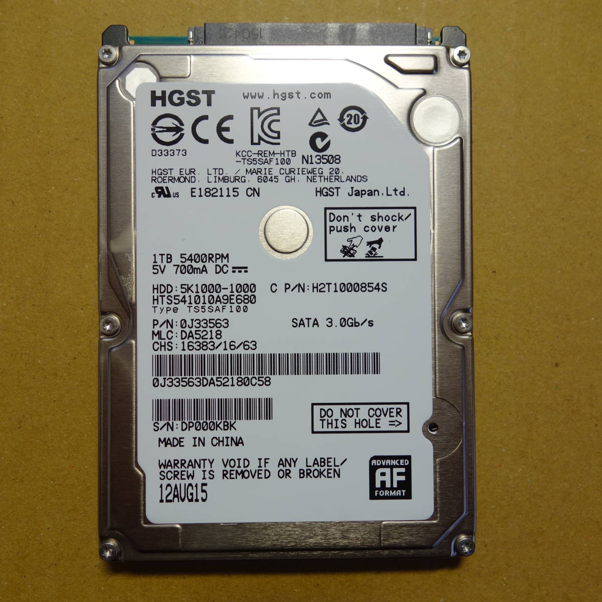 HGST 1TB HDD HTS541010A9E680 1TB 9.5mm(500GB～)｜売買されたオークション情報、yahooの商品情報をアーカイブ公開 - オークファン（aucfan.com）