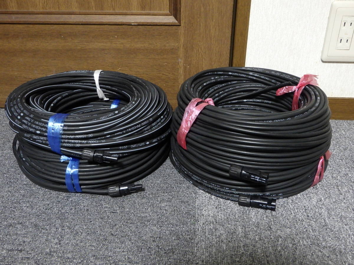 Yahoo!オークション - 住友電工 PV-CQ 3.5m2 合計200m MC4コネクタ付 ...