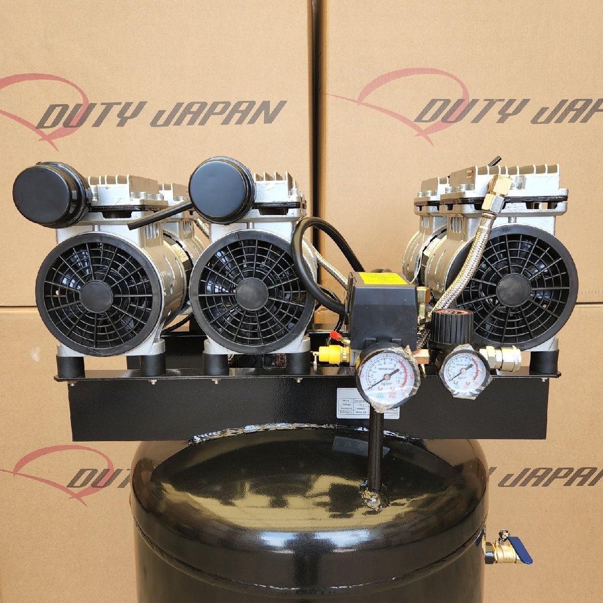 Yahoo!オークション - 縦型 3馬力ハイパワー3HP 超静音 オイルレスコ...