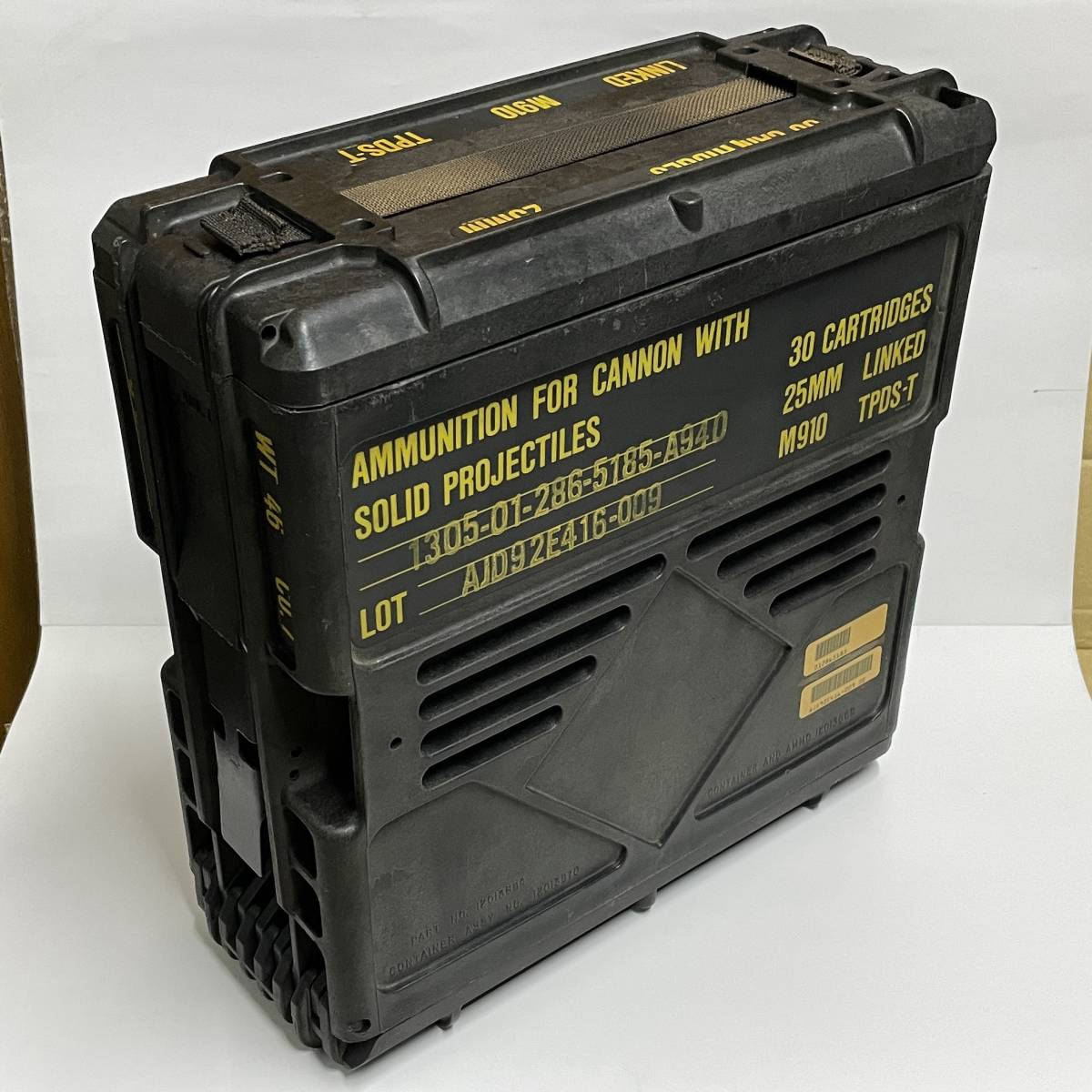 Yahoo!オークション - 米軍本物 AMMO BOX 30CARTRIDGES 25MM LINKED M9...